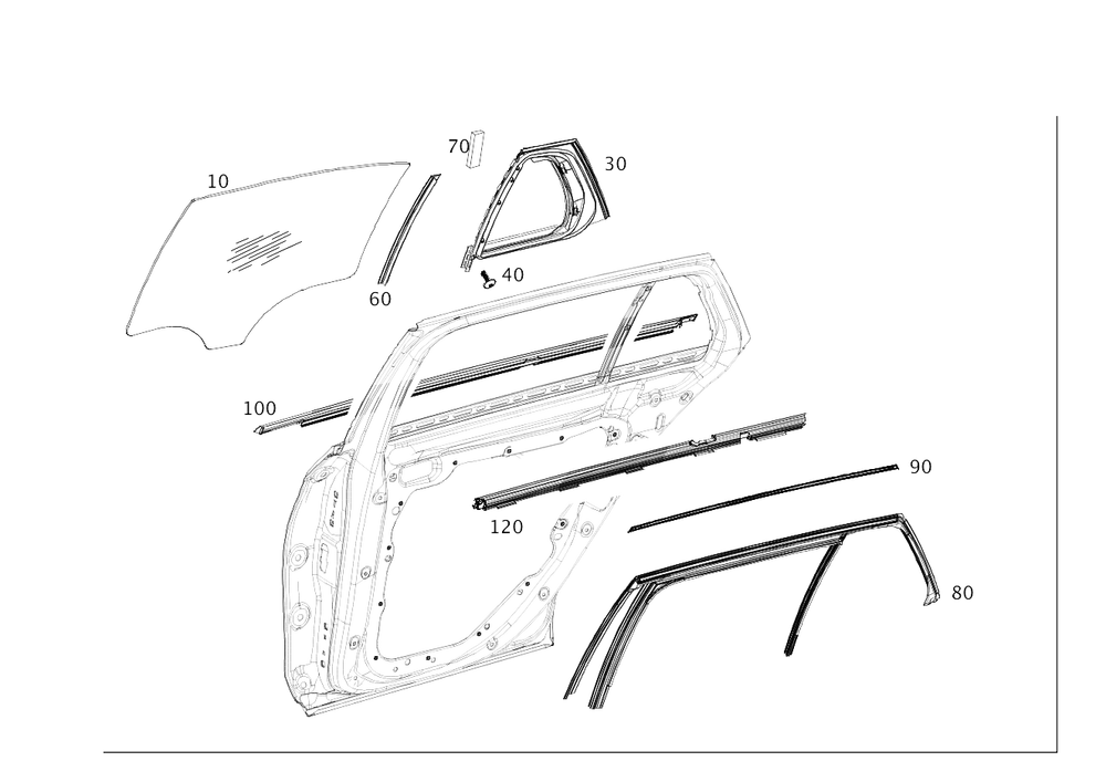 213-730-03-24 - Sealing Rail 2017-2025 Mercedes-Benz | Mercedes-Benz ...