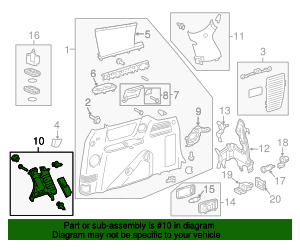 62550-08060-E0 - Upper Quarter Trim - 2011-2020 Toyota Sienna | OEM ...