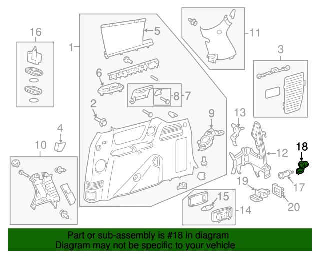 2011-2020 Toyota Sienna Power Outlet Cover 85535-AE020-E2 | Toyota ...