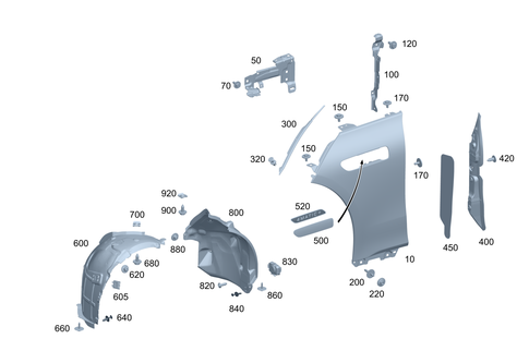 Front Fender/Wheel Well Cover for 2022 Mercedes-Benz EQS 450 ...