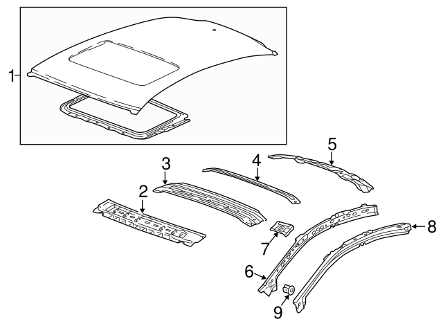 2016-2019 Chevrolet Cruze Roof Rear Header Panel 23457085 | GM Parts Center