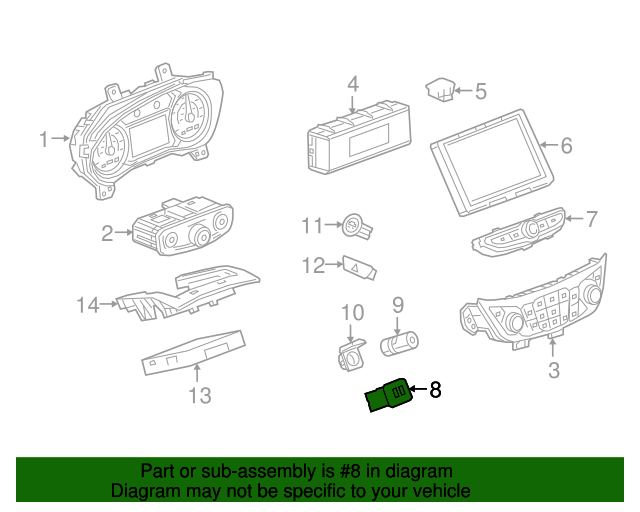 2019-2023 GM Black Audio Player and USB Receptacle 13529865 GM ...