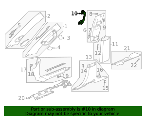 2021-2022 GM Very Dark Atmosphere Driver Side Center Pillar Assist ...
