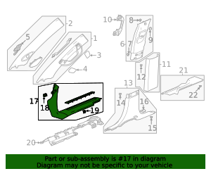 2021-2024 GMC Jet Black Front Driver Side Door Sill Garnish Molding ...