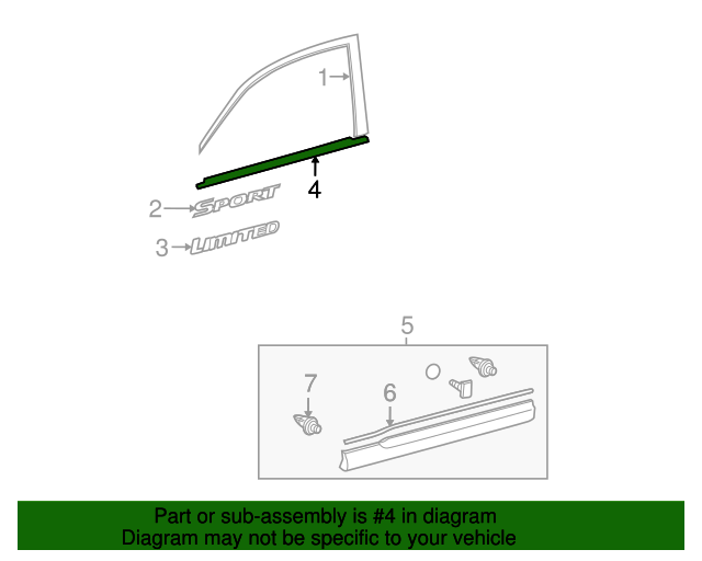 75720-0E040 - Belt Molding 2008-2010 Toyota Highlander | Ourisman ...