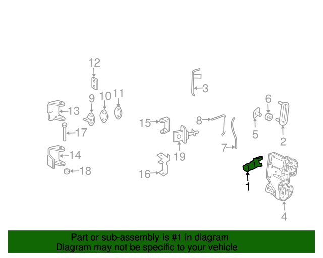 2001-2020 GM Interior Driver Side Door Handle 23136342 GM ...