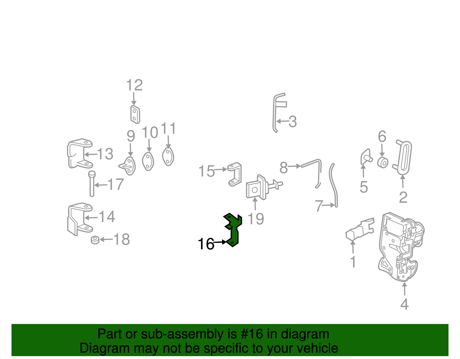 1996-2025 GM Passenger Side Front Door Lower Hinge 15993238 GM ...