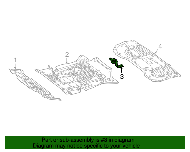 2012-2019 Mercedes-Benz Radiator Support Splash Shield Bracket 166-524 ...