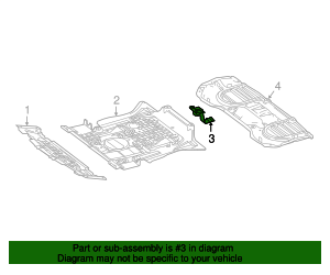 2012-2019 Mercedes-Benz Radiator Support Splash Shield Bracket 166-524 ...