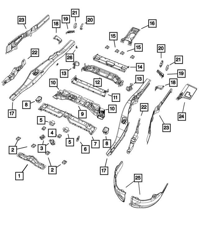2022-2023 Mopar Rear Suspension Reinforcement, Right 68044778AA | Mopar ...