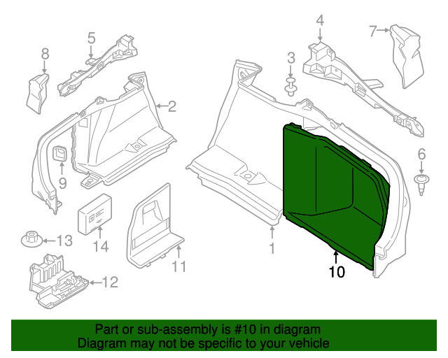 51477337234 - 2015-2020 BMW Rear Trim (51-47-7-337-234) | BMW of South ...