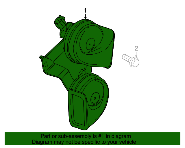 2010-2015 Cadillac SRX Dual Horn Assembly 84501932 GM | GMPartsDirect.com