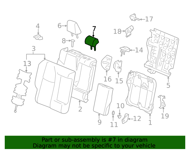71960-42180-C7 - Headrest, Center - 2019-2021 Toyota | OEM Genuine ...