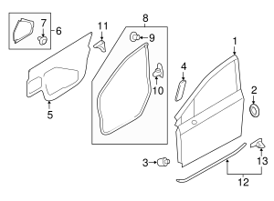 2012-2017 Subaru Door Weather-Strip Lower Clip 909130238 | Subaru Parts ...