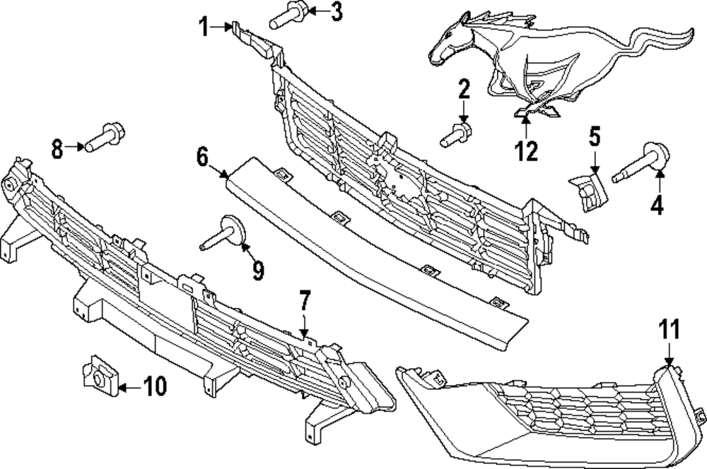 2024 Ford Mustang Upper Grille PR3Z-8200-DAPTM | OEM Parts Online