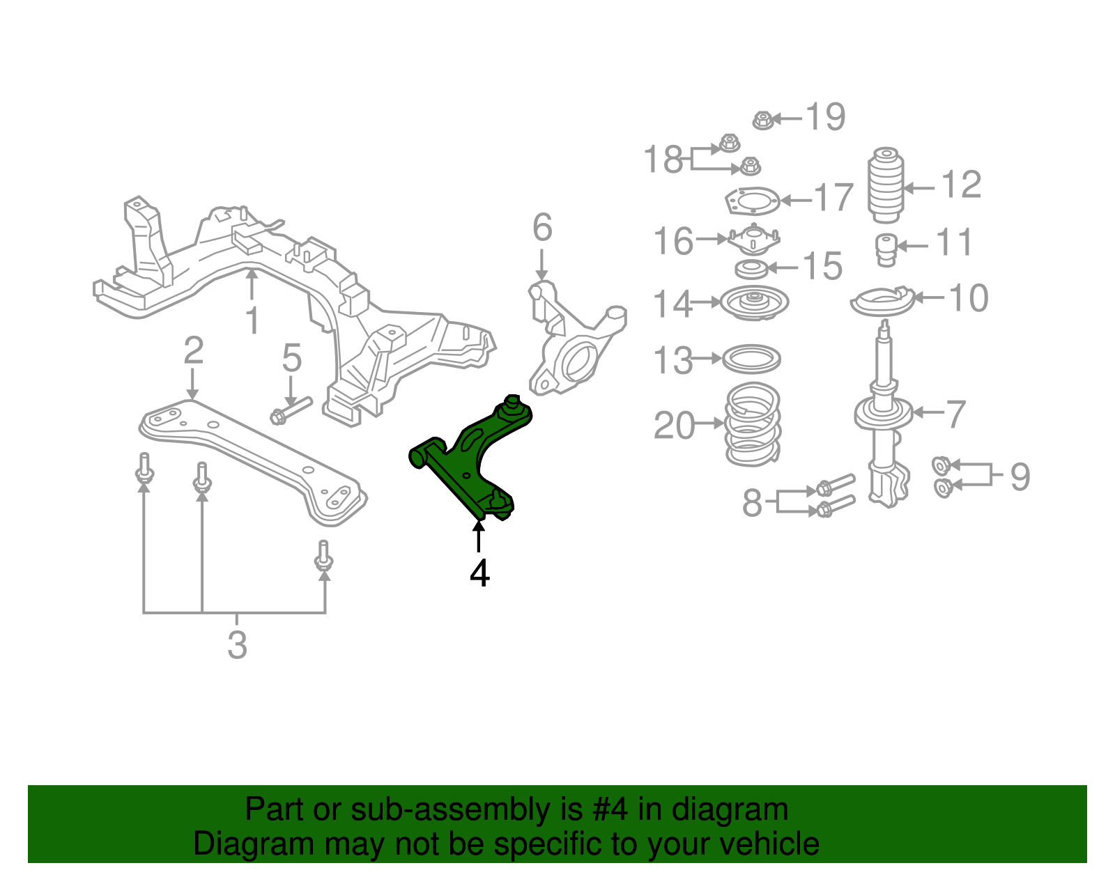 2004-2012 Ford Lower Control Arm - Driver's Side (LH) 6L8Z-3079-AA ...
