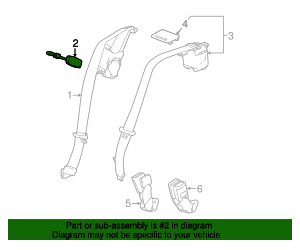 2016-2024 GM Rear Seat Shoulder Belt Guide 23241172 GM | GMPartsDirect.com