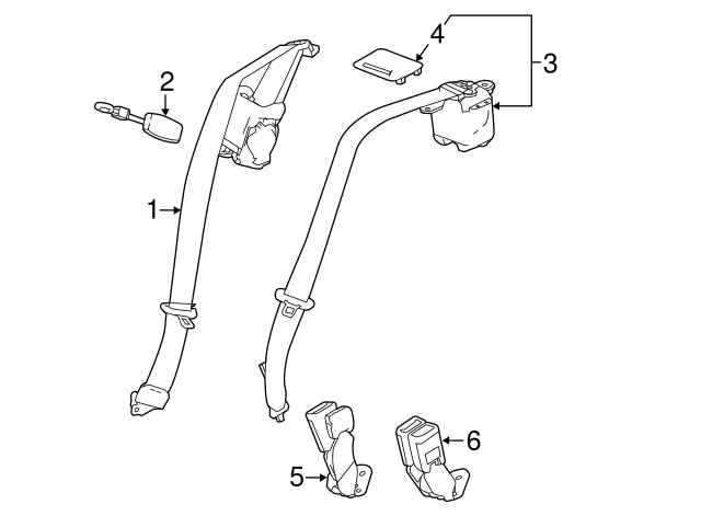 2016-2024 GM Rear Seat Shoulder Belt Guide 23241172 GM | GMPartsDirect.com