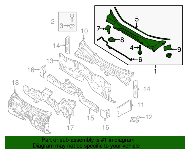 2015-2020 Hyundai Cowl Grille 86150-B1000 | OEM Parts Online