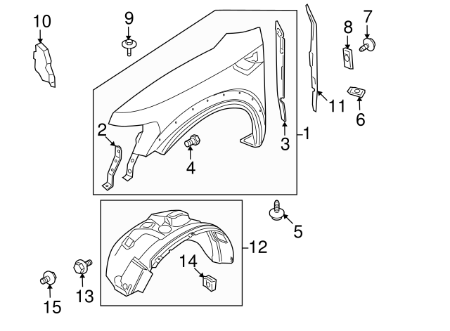 Genuine OEM Ford - Fender Liner Nut W704277-S441 | OEM Ford Parts ...