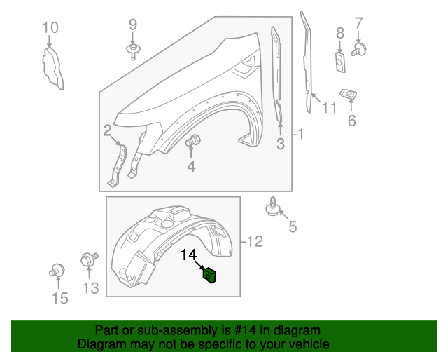 Genuine OEM Ford - Fender Liner Nut W704277-S441 | OEM Ford Parts ...