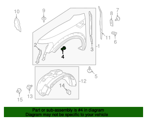 380098-S2 - Fender Rivet 2010-2025 Ford | Ford Parts Direct