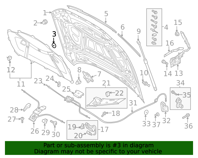 2000-2023 Audi Hood Plug 1K0-899-185 | Audi USA Parts