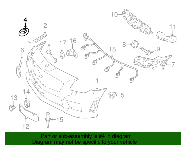 218-817-01-16 - Bumper Cover Emblem 2012-2018 Mercedes-Benz | Mercedes ...