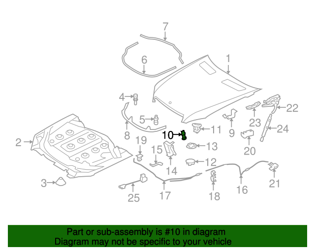 2007-2014 Mercedes-Benz Hood Latch Striker Plate 221-880-03-27-64 | MB ...