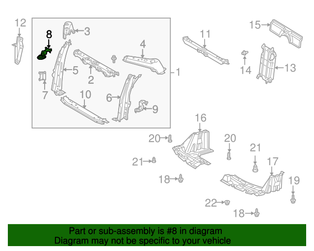 2004-2006 Scion xB Bracket Front Bumper S 52145-52030 | Toyota Parts Center