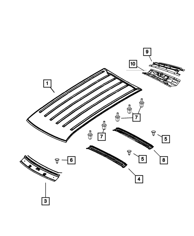 2007-2011 Dodge Nitro Roof Front Header 55360765AA | My Mopar Parts