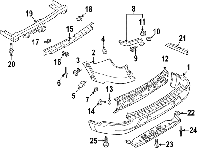 MB5Z-17K835-AB - Bumper Cover 2021-2024 Ford Explorer | Ford Parts Direct