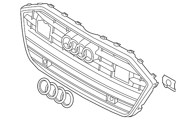 2019-2020 Audi Center Grille 4K8-853-651-A-RN4 | Audi OEM Parts