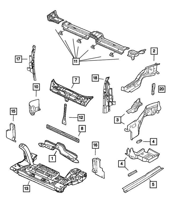2001-2002 Chrysler PT Cruiser Front Suspension Cross-Member 5272888AC ...