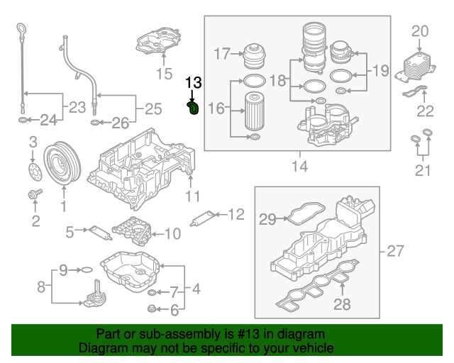 2009-2012 Volkswagen Touareg Upper Oil Pan Gasket 059-103-609-L | OEM ...