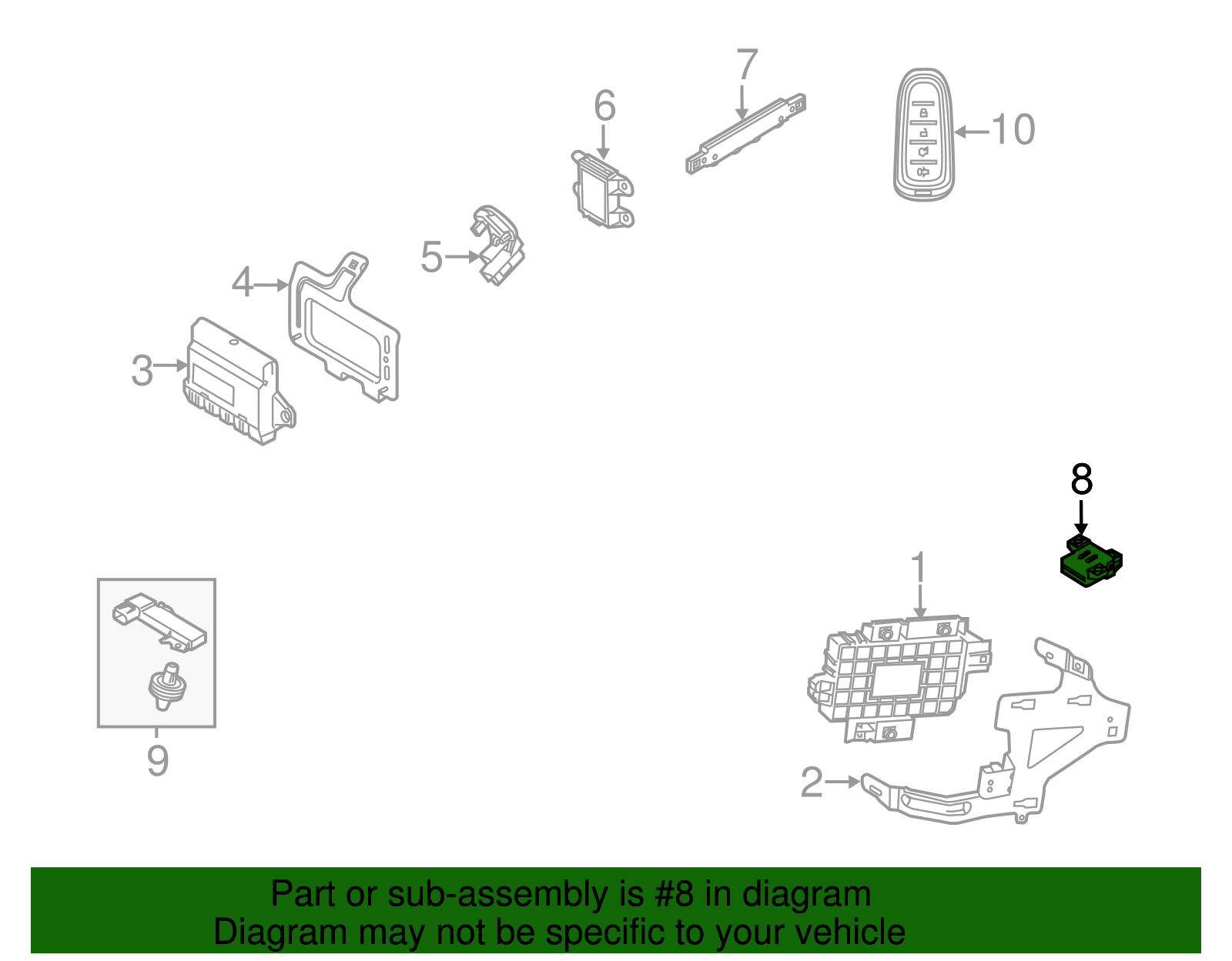 2011-2019 Ford Tire Pressure Monitoring System (TPMS) Receiver BB5Z ...