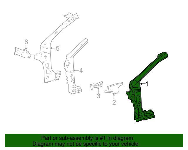 2014-2019 Toyota Corolla Hinge Pillar 61131-02310 | Toyota Parts Center