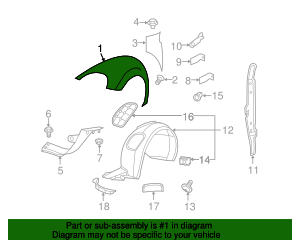 2012-2019 Volkswagen Beetle Fender 5C5-821-021-D | OEM Parts Online