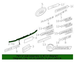 2018-2022 Land Rover Range Rover Center Molding LR098101 ...