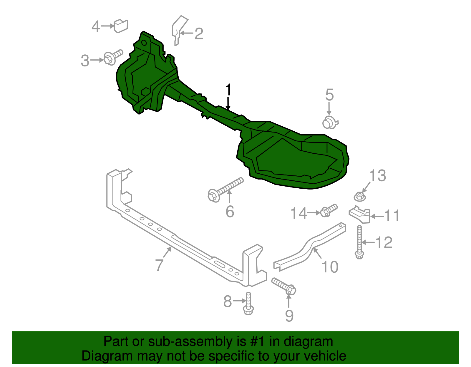 CJ5Z-8A284-A - Upper Tie Bar 2013-2019 Ford | Ford Parts Direct