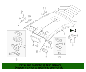Genuine Headliner Retainer Clip for 2009-2016 Hyundai | Part# 85746 ...