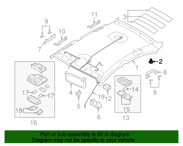 2011-2015 Hyundai Sonata Headliner Clip 85746-06000-YDA | OEM Parts Online