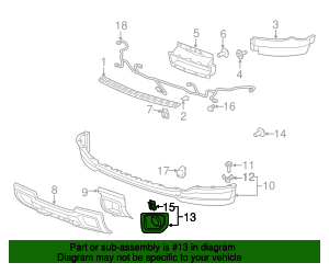 2015-2019 GMC Passenger Side Front Fog Lamp Bezel 23178898 GM ...