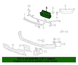 2015-2019 GMC Front Bumper Filler 23178915 GM | GMPartsDirect.com