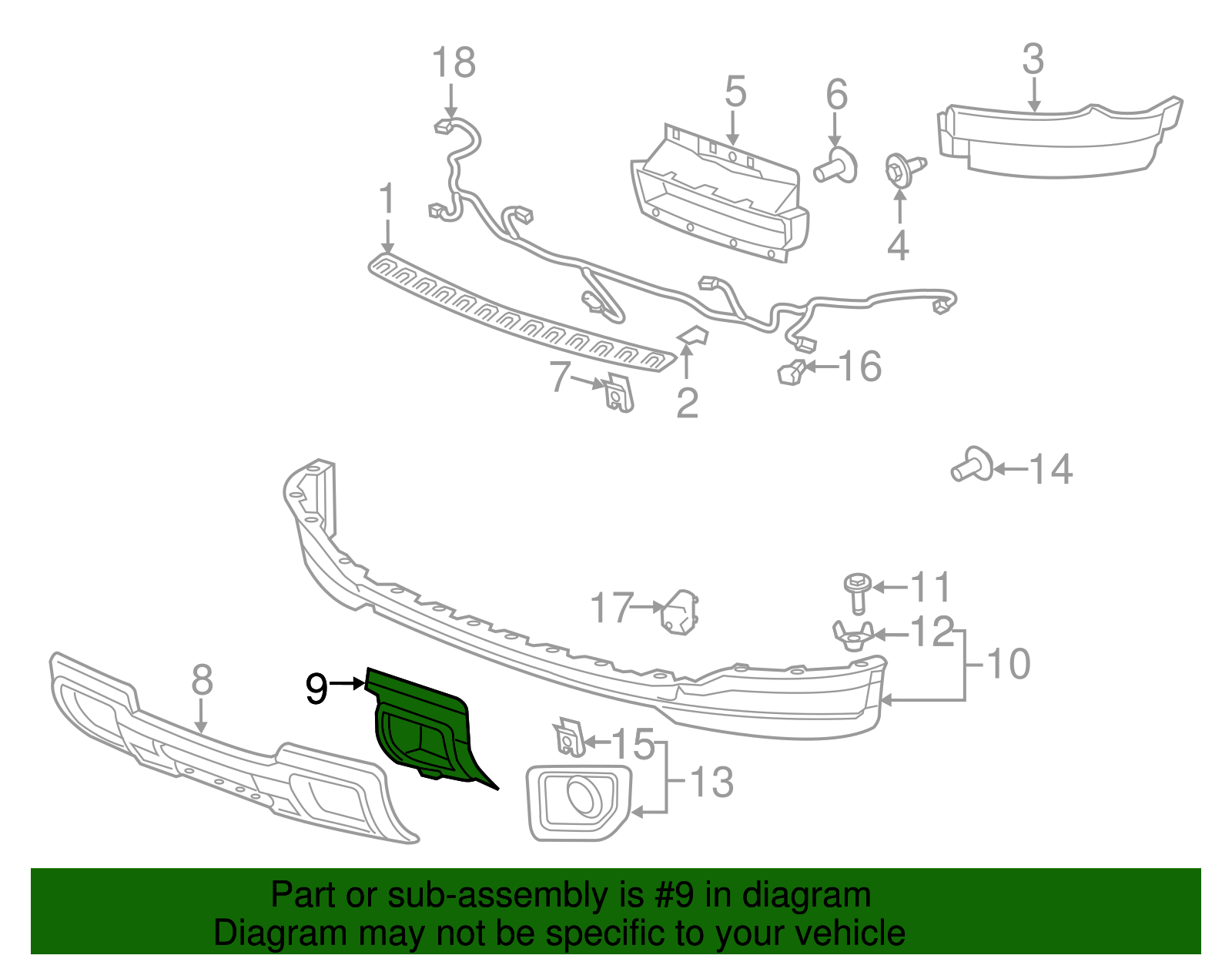 2015-2019 GMC Passenger Side Front Tow Hook Opening Cover 23178917 GM ...