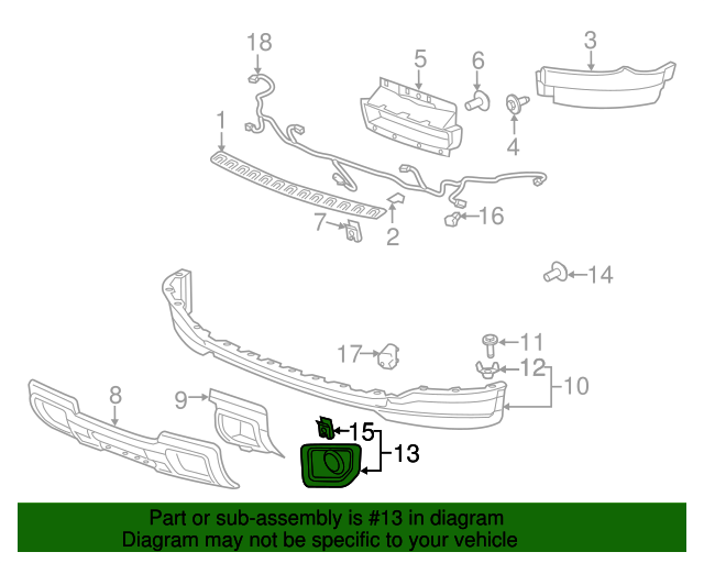 2015-2020 GM Fog Light Trim 23178897 | TascaParts.com