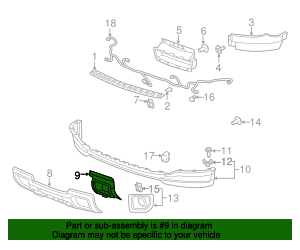 2015-2019 GMC Front Driver Side Tow Hook Opening Cover 23178916 GM ...
