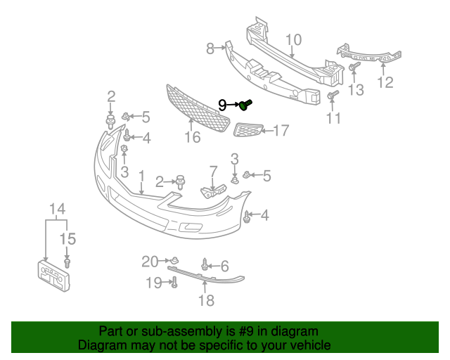 1999-2013 Mazda Absorber Fastener G045-68-865-00 | Florida Mazda Parts