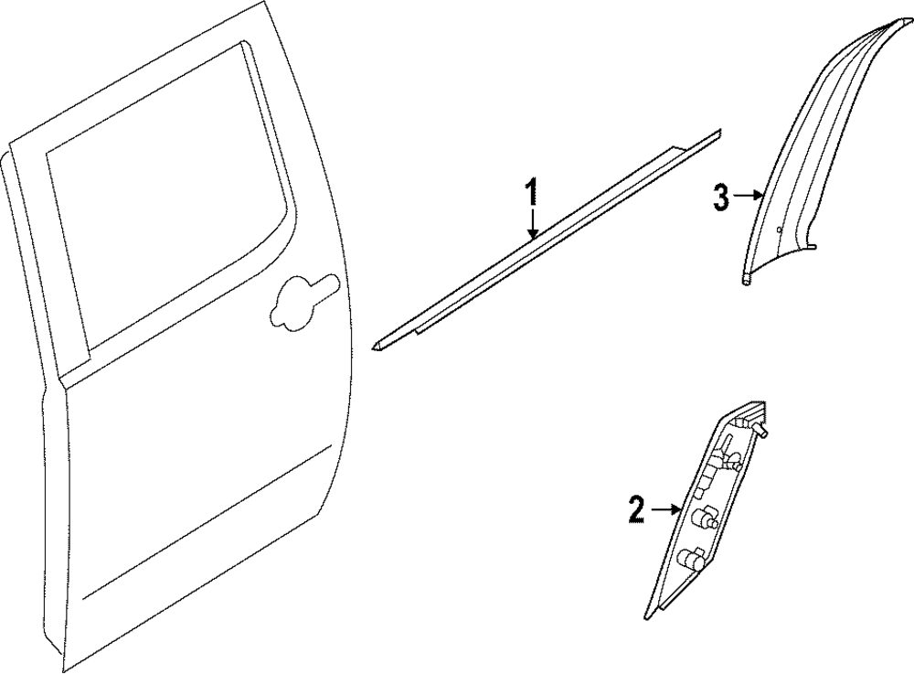 2022-2025 Nissan Frontier Pillar Molding 82287-9BU0A | Nissan RVA