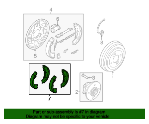 2006-2011 Kia Brake Shoes 58305-1GA00 | Kia Parts Online